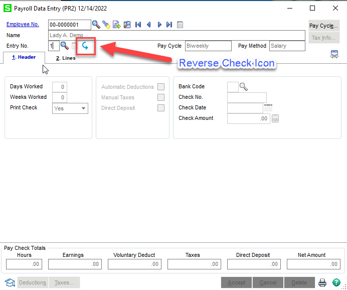 Reverse Payroll Checks or Direct Deposits -one-click process