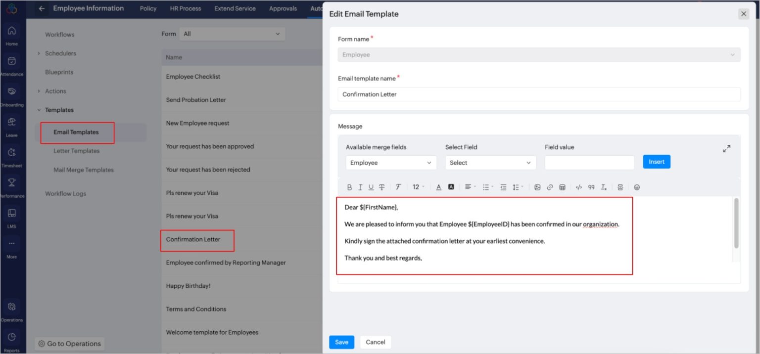 How to Setup Automation in Zoho People
