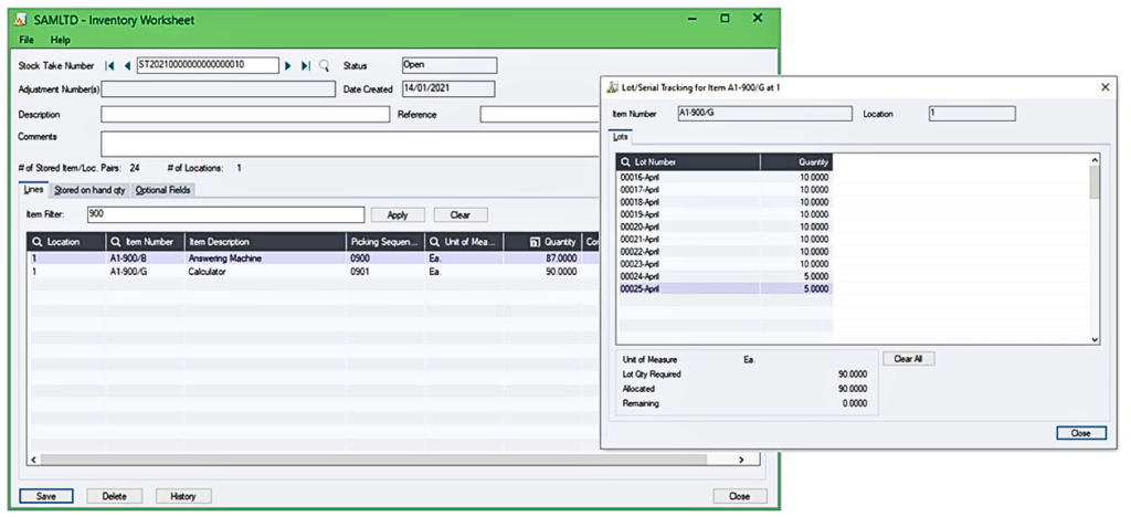 Sage 300 Stock Take - Organize and Update Stock In Real Time