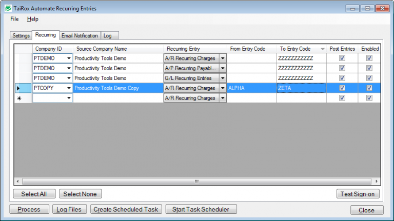Sage 300 - Automate Recurring Entries