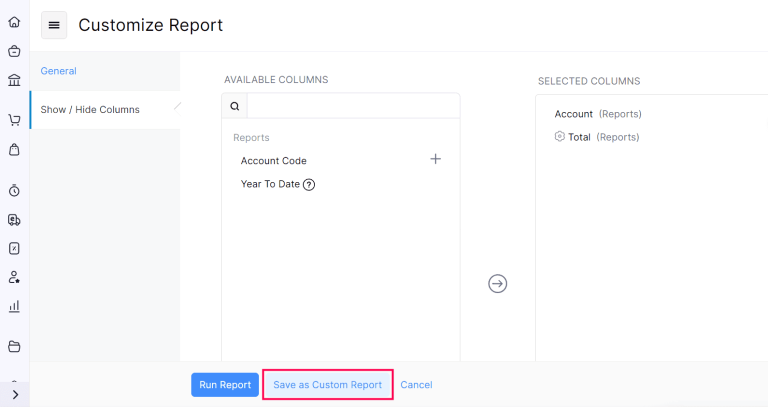 How to Customize Reports in Zoho Books