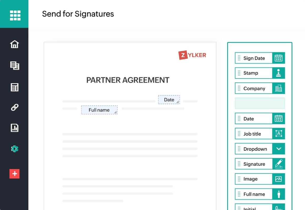 Zoho Sign - Automatic Field Addition