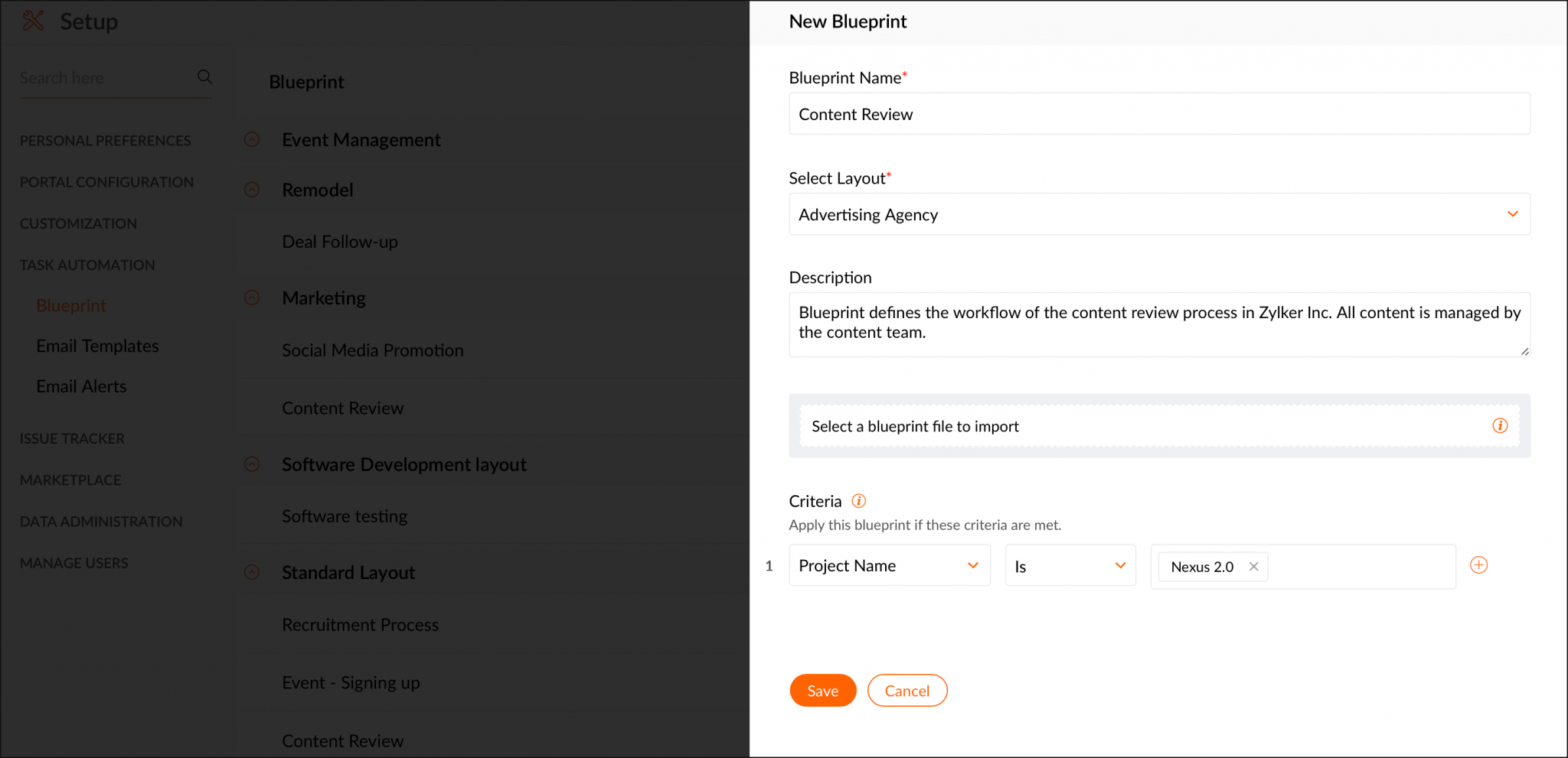 How to Create a Blueprint in Zoho Projects - Acute Data Systems