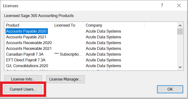 Sage 300 - How to Check which Users are Logged