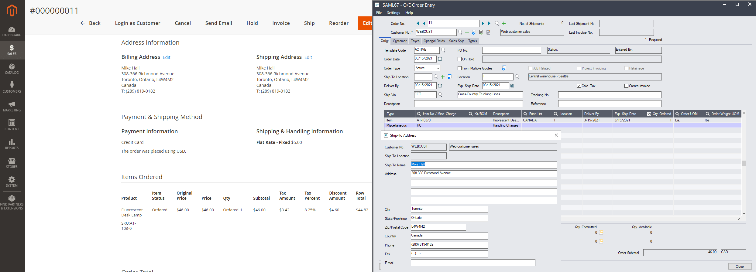Integrate Magento to Sage 300