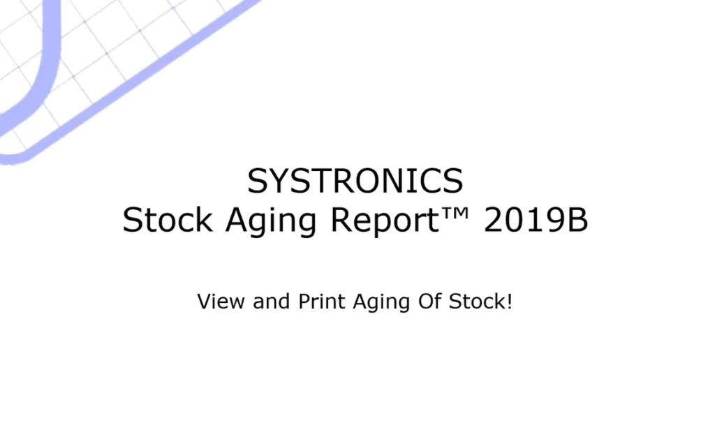 Sage 300 Stock Aging Report