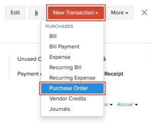 Zoho Books - How to Create Purchase Orders