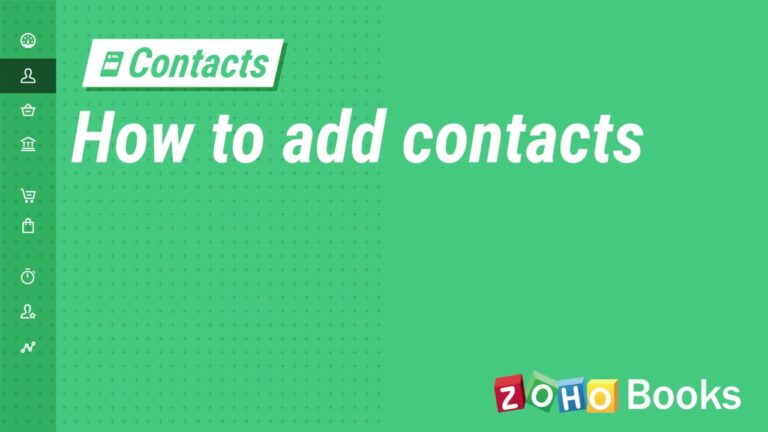 Adding Contacts in Zoho Books