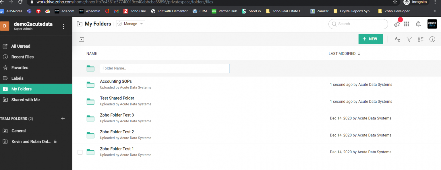 Zoho WorkDrive - How to Share a Folder with Users