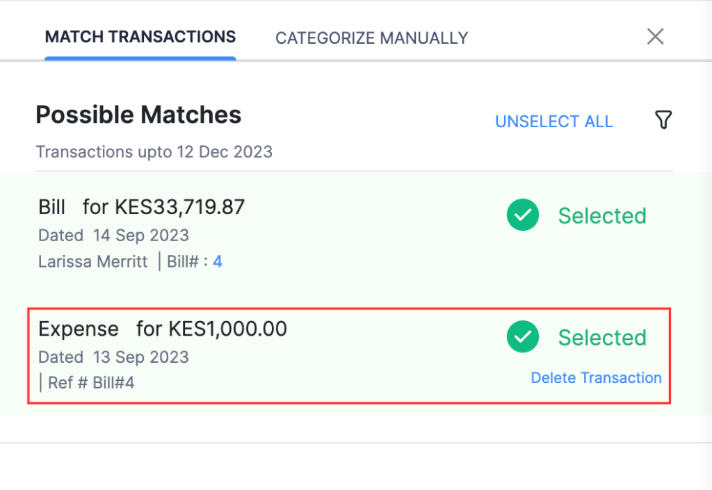 How to match and categorize bank transactions - Zoho Books