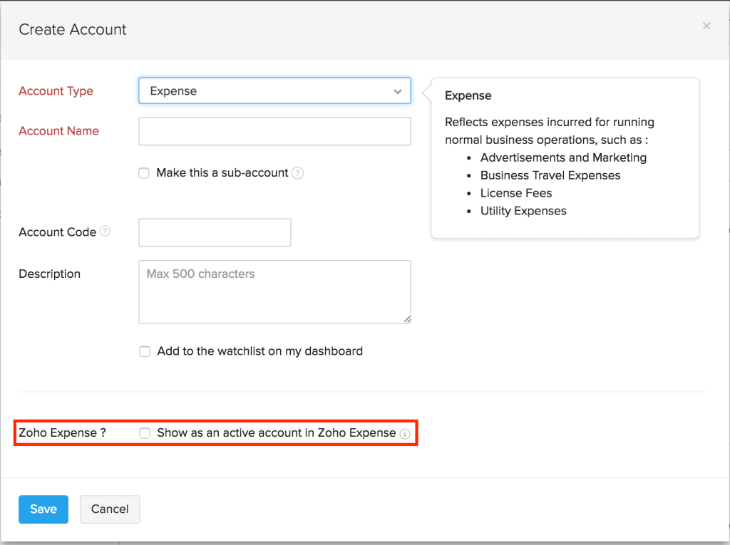 Zoho Books and Zoho Expense Integration